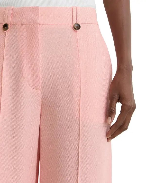 REISS Magda Tailored Wide-leg Trousers - Pink