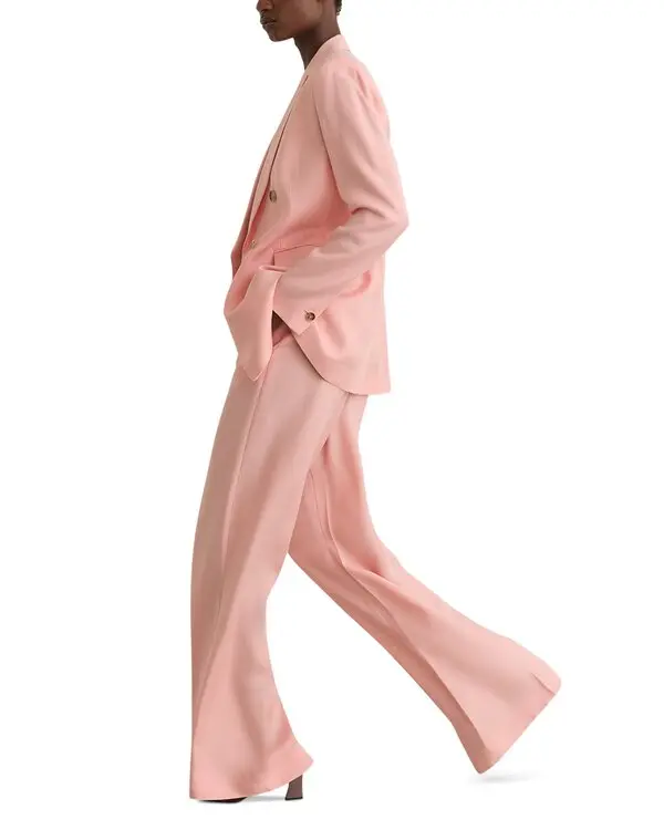 REISS Magda Tailored Wide-leg Trousers - Pink