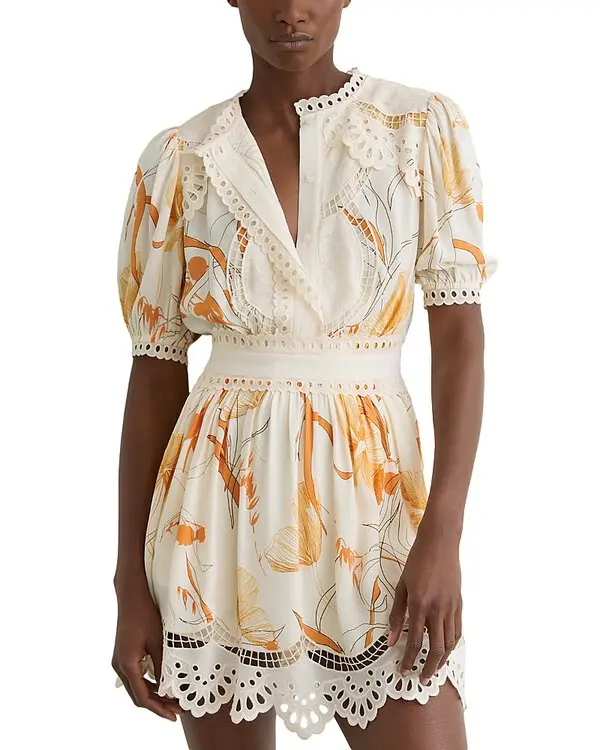 REISS Lace Trimmed Dress
