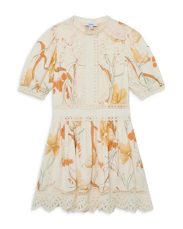REISS Lace Trimmed Dress