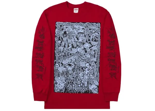 Supreme Wombat Long Sleeve Tee Shirt - Red