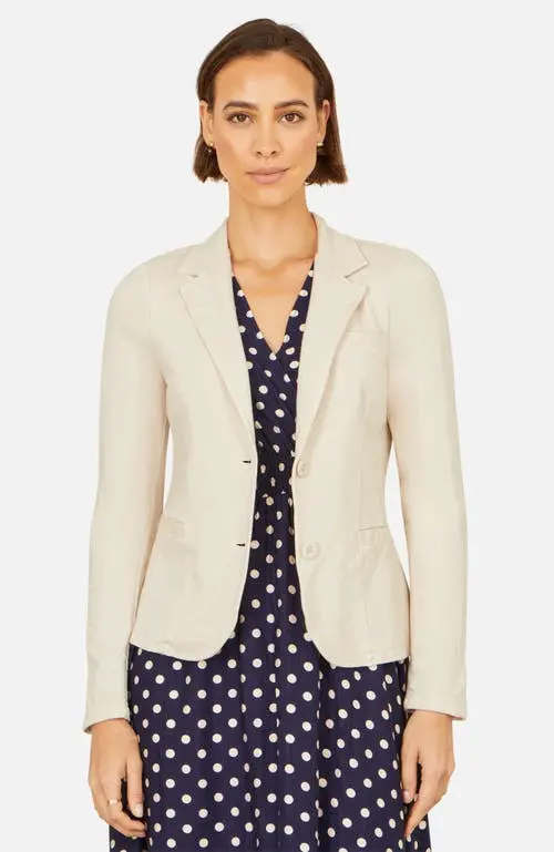 YUMI Stretch Cotton Blazer - Beige