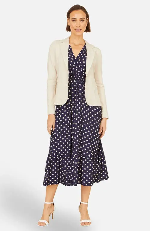YUMI Stretch Cotton Blazer - Beige