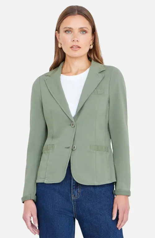 YUMI Stretch Cotton Blazer - Khaki