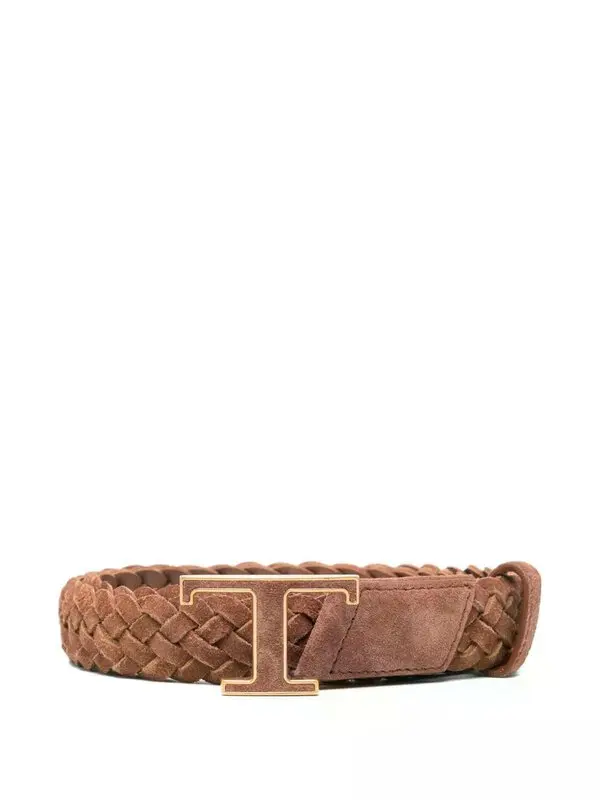 TOD'S Braided Leather Belt - Brown