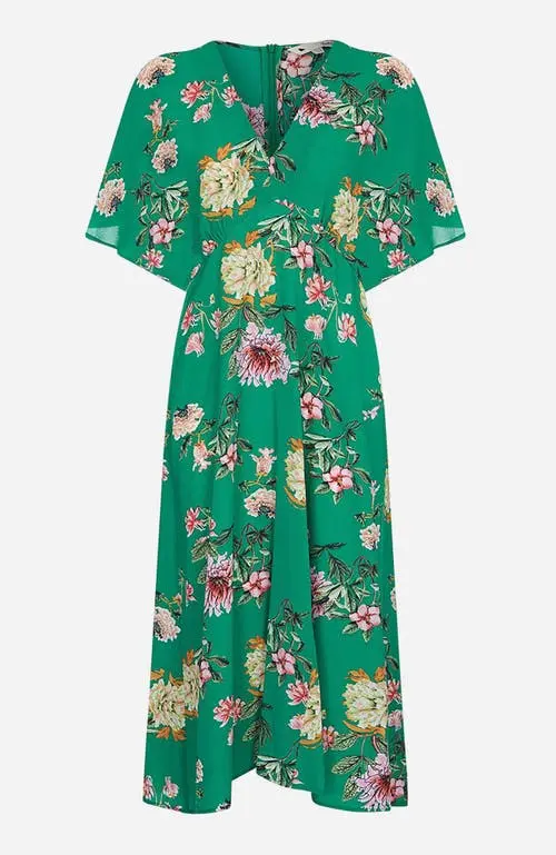 YUMI Floral Print Midi Dress