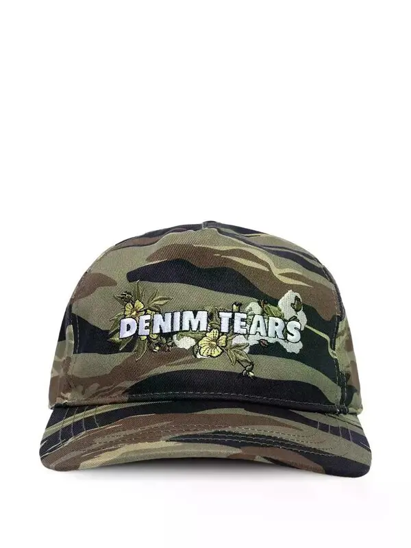 DENIM TEARS Floral Logo Trucker Hat - Green