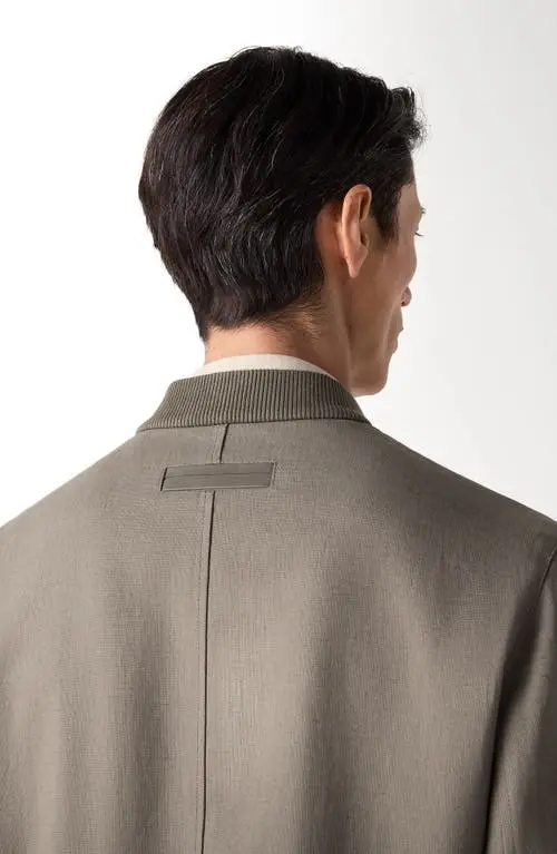 Zegna Oasi Lino Bomber Jacket - Dark Taupe