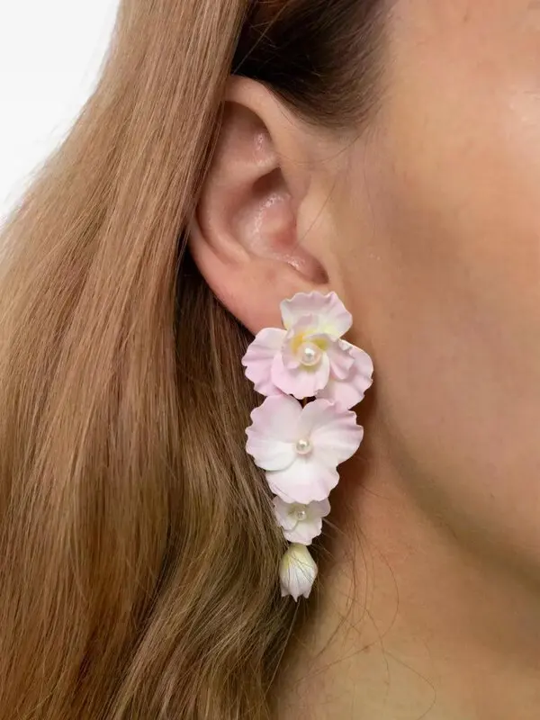 JENNIFER BEHR Mariam Floral-motif Earrings - Pink