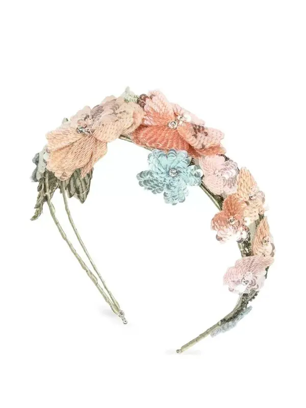 JENNIFER BEHR Milani Floral-appliqué Headband - Pink