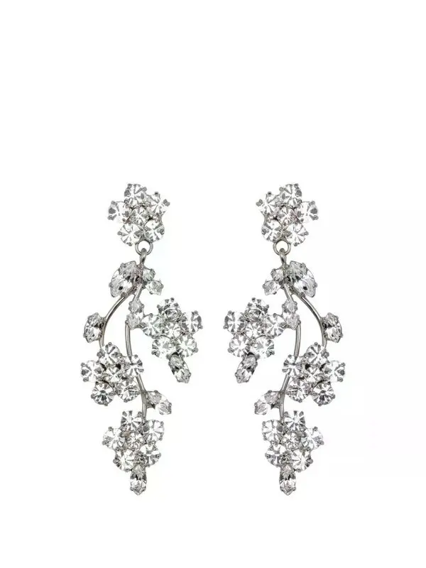 JENNIFER BEHR Adeline Crystal-embellished Drop Earrings - Silver
