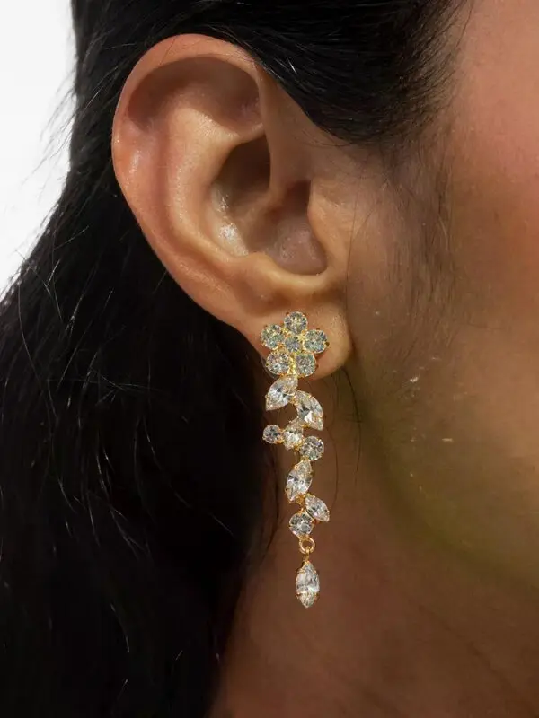 JENNIFER BEHR Jasmina Crystal-embellished Earrings - Gold