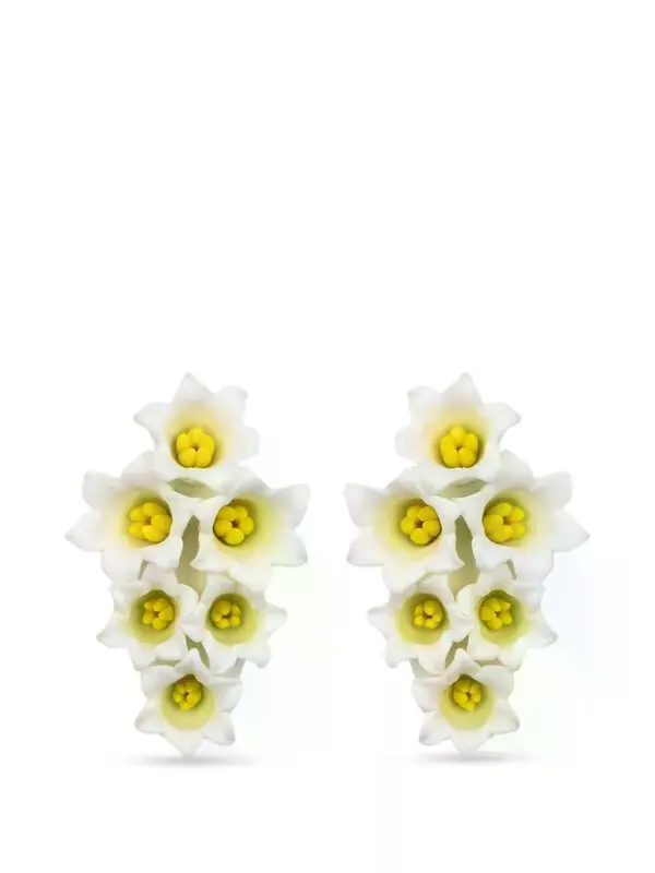 JENNIFER BEHR Val Floral-motif Earrings - White