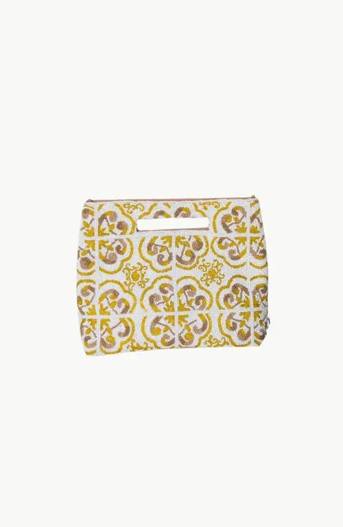 ISLAND TO EAST SIDE Rosette Mosaic Tile Handle Pouch - Multi