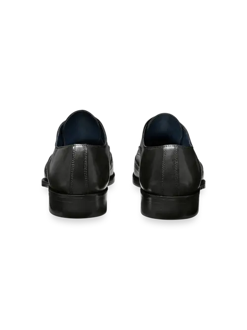 PAUL FREDRICK Leather Wing Tip Oxford - Black