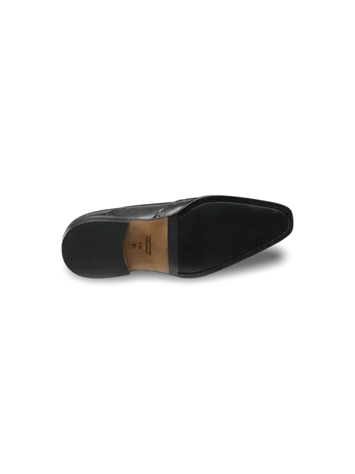 PAUL FREDRICK Leather Wing Tip Oxford - Black