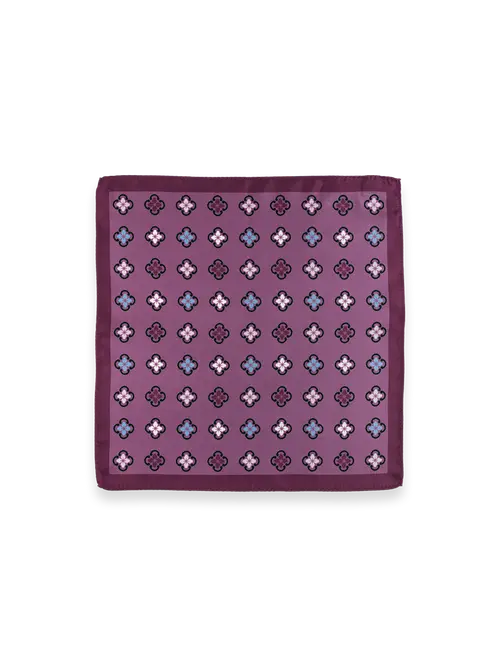 PAUL FREDRICK Patterned Silk Pocket Square