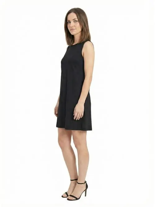 24SEVEN COMFORT APPAREL A-line Mini Shift Dress - Black