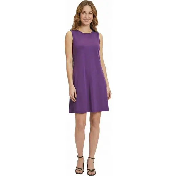 24SEVEN COMFORT APPAREL A-line Mini Shift Dress - Purple