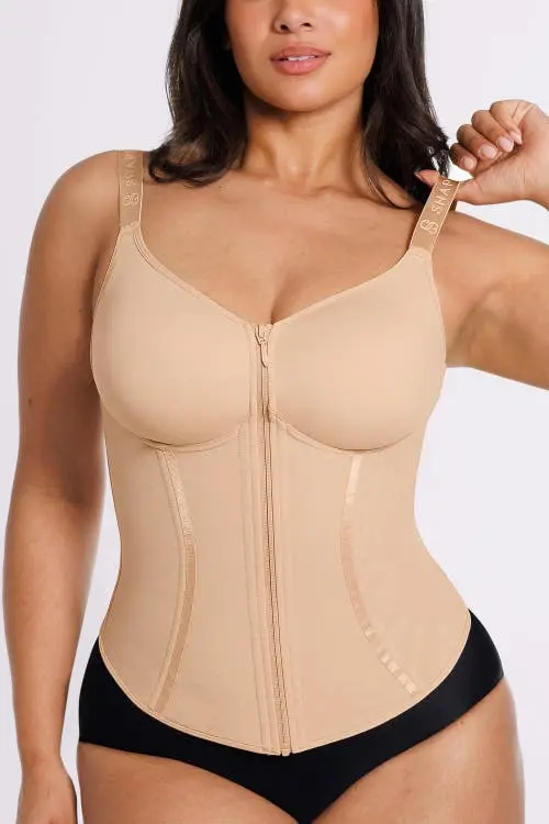 SHAPELLX Tummy Control Corset Top - Beige