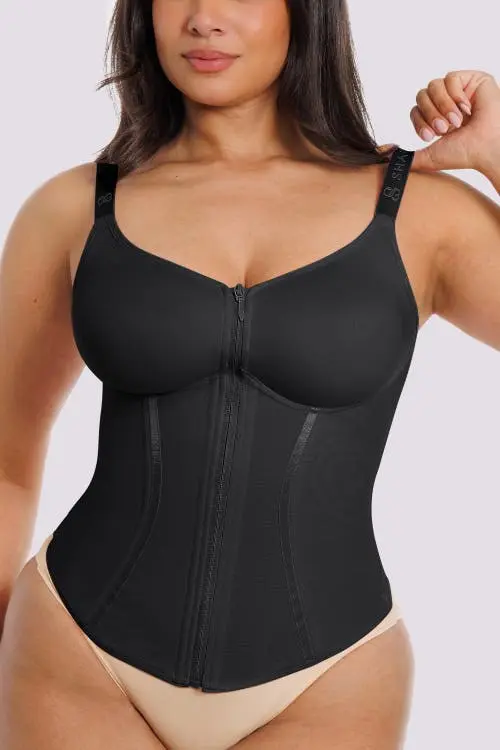 SHAPELLX Tummy Control Corset Top - Black
