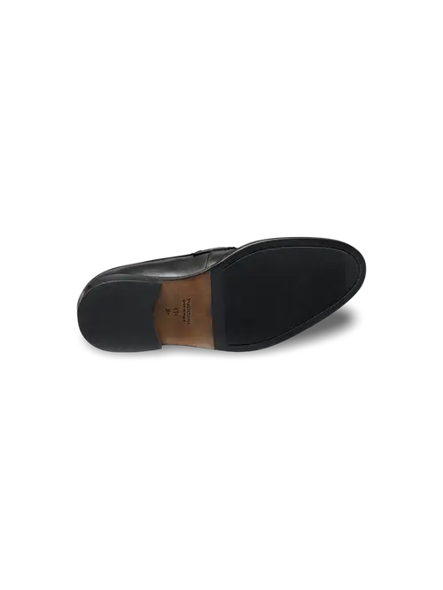 PAUL FREDRICK Leather Archer Bit Loafer - Black