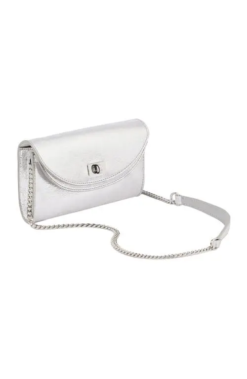 Sandro Mambo Metallic Leather Clutch