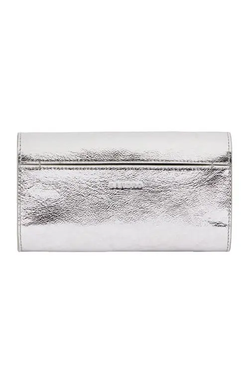 Sandro Mambo Metallic Leather Clutch