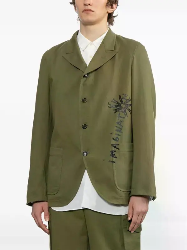 Comme Des Garçons Graphic Print Cotton Coat