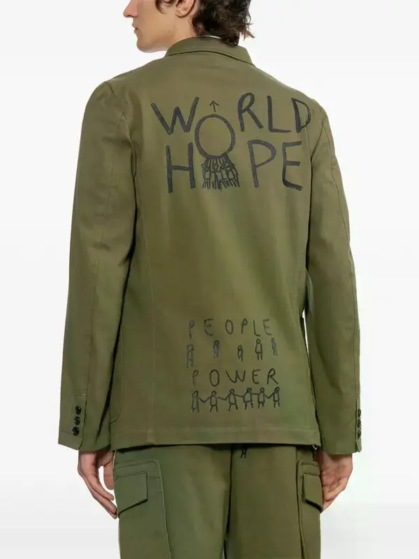 Comme Des Garçons Graphic Print Cotton Coat