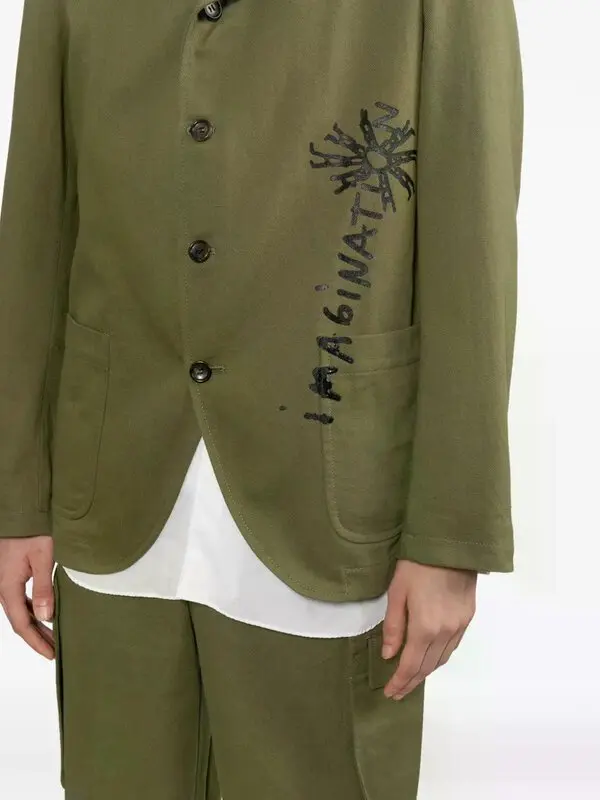 Comme Des Garçons Graphic Print Cotton Coat