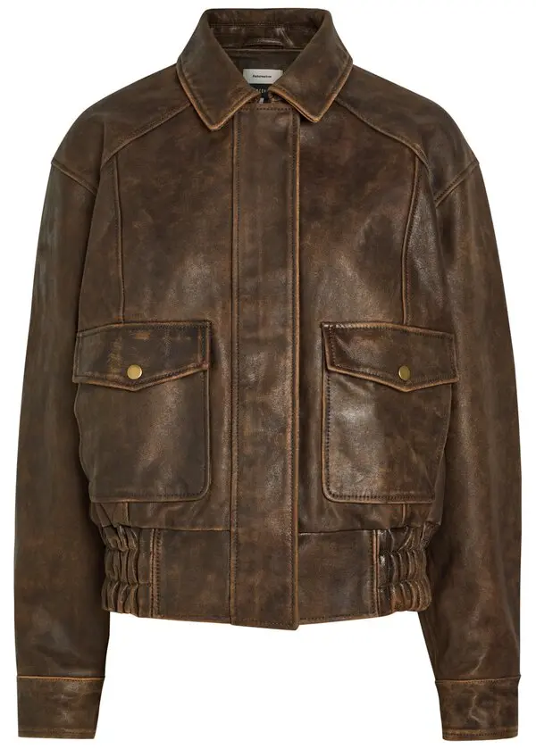 REFORMATION Daphne Panelled Leather Jacket