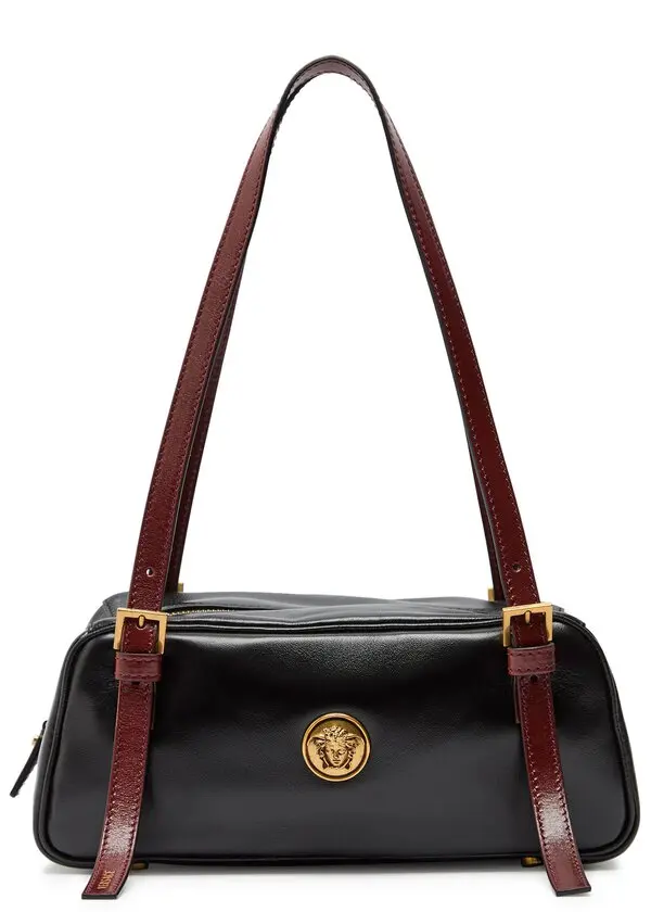 Versace Small Leather Shoulder Bag - Black