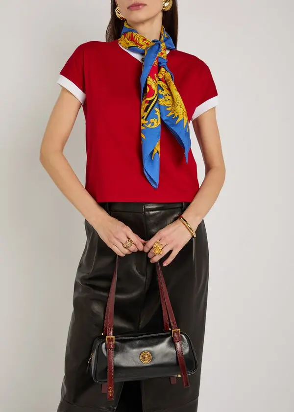 Versace Small Leather Shoulder Bag - Black