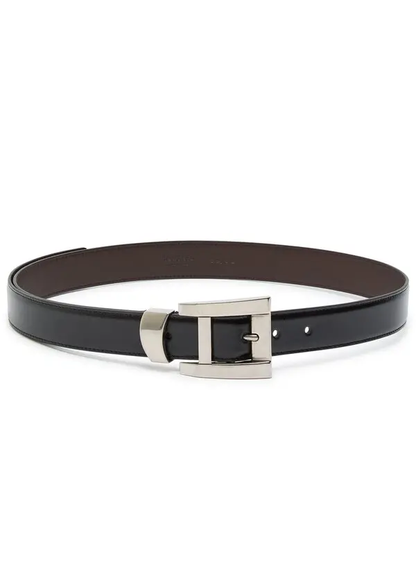 Versace Glossed Leather Belt - Black