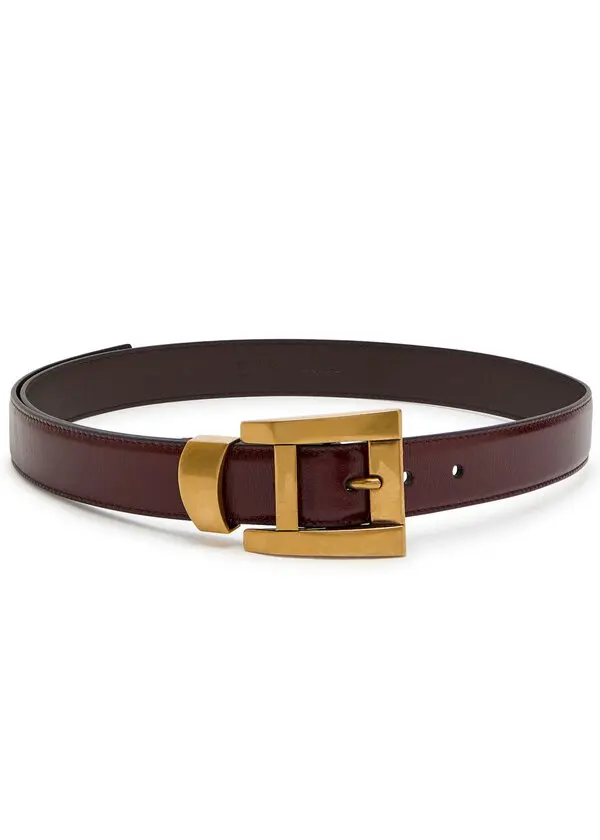 Versace Glossed Leather Belt - Brown