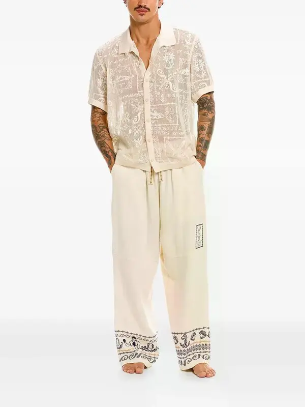 Agua Bendita Jared Embroidered Short-sleeve Shirt