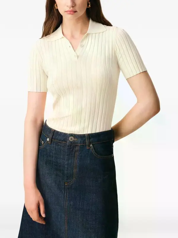 AMI Paris Knit Short Sleeve Polo Shirt