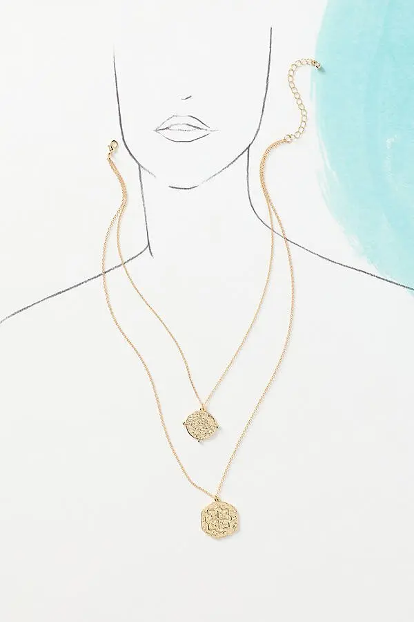 Anthropologie Double Layer Pendant Necklace