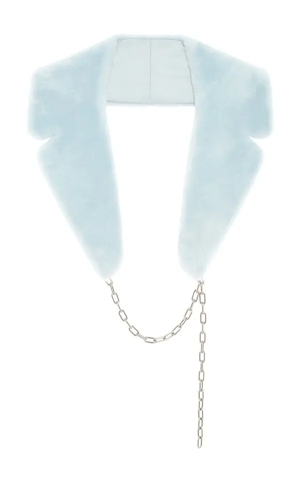 Gabriela Hearst Demeter Fur Collar - Light Blue