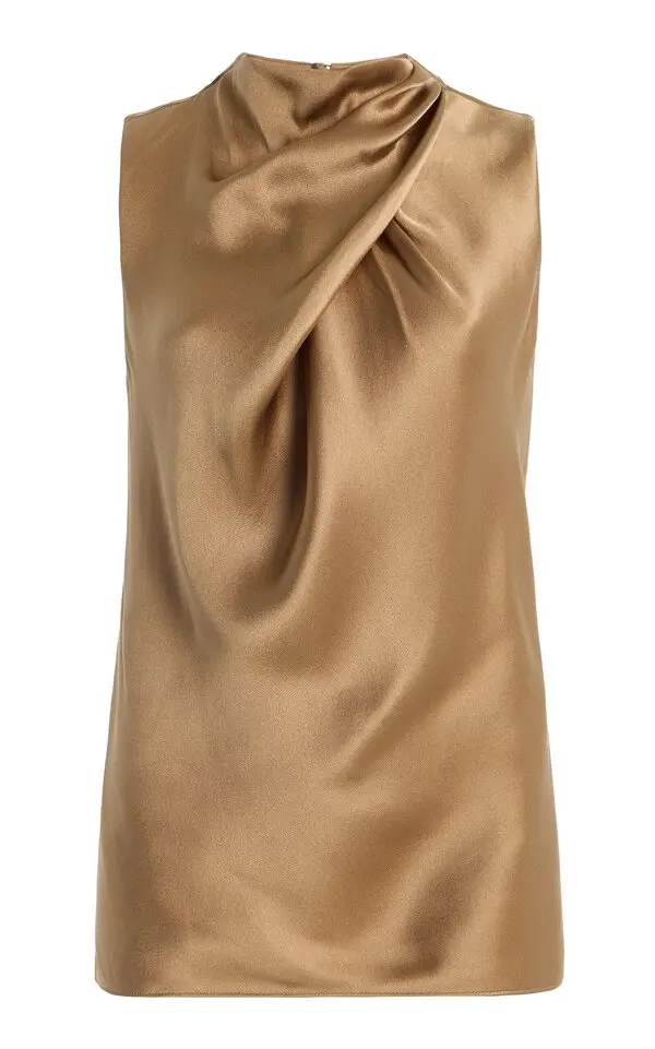 Gabriela Hearst Melina Draped Silk Top
