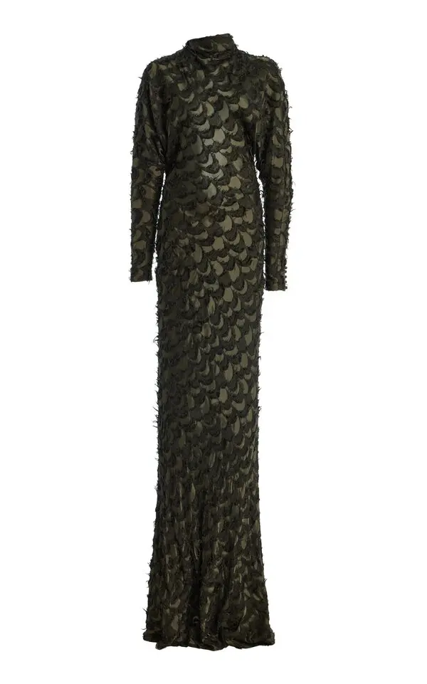 Gabriela Hearst Aberdeen Textured Silk-wool Maxi Dress