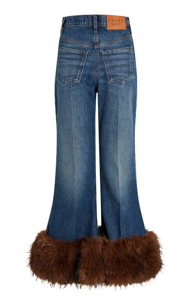 A.W.A.K.E. Mode Cotton Cropped Flared Jeans