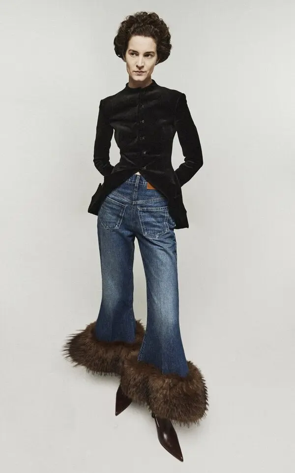 A.W.A.K.E. Mode Cotton Cropped Flared Jeans