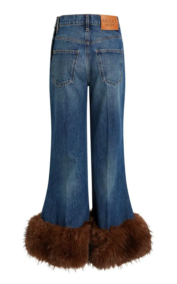 A.W.A.K.E. Mode Cotton Cropped Flared Jeans