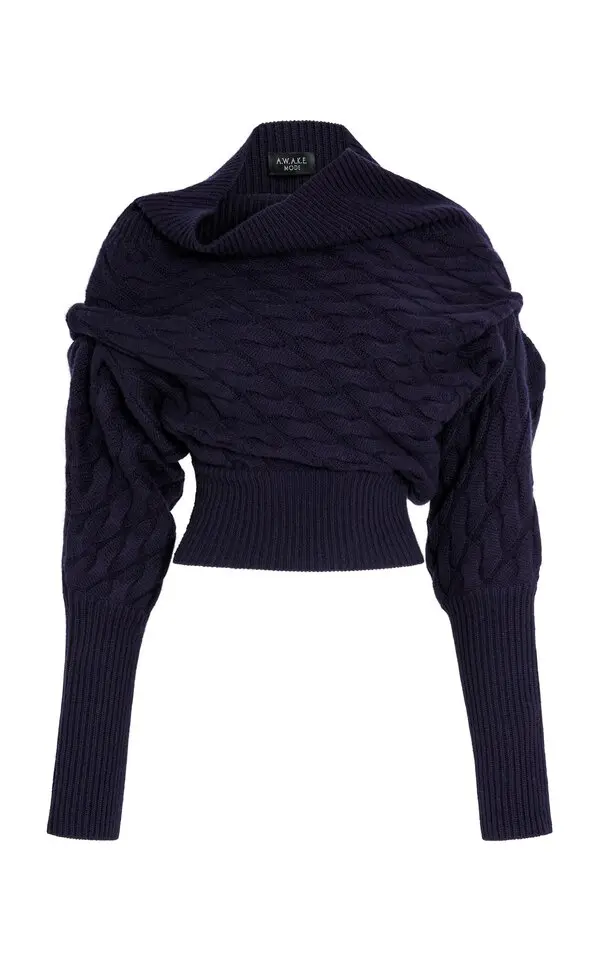 A.W.A.K.E. Mode Merino Wool-cashmere Cable-knit Pullover