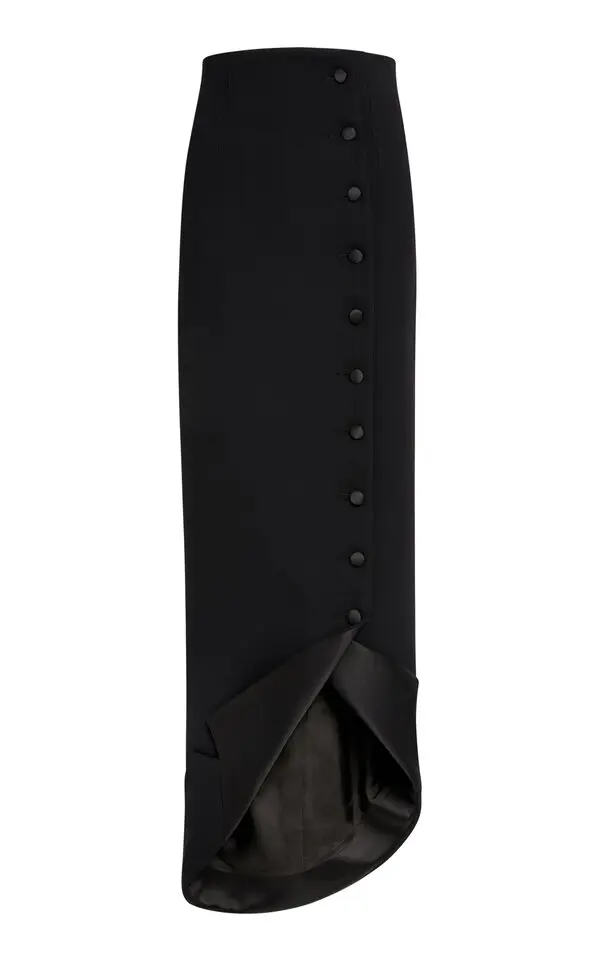 A.W.A.K.E. Mode Tailored Button-front Maxi Skirt
