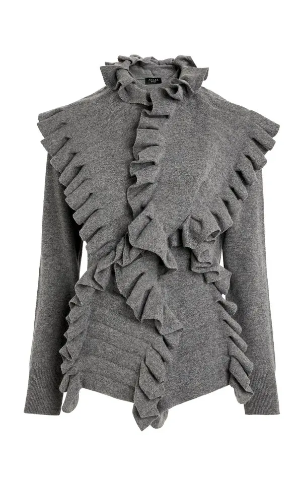 A.W.A.K.E. Mode Merino Wool-cashmere Paneled Knit Jumper - Grey