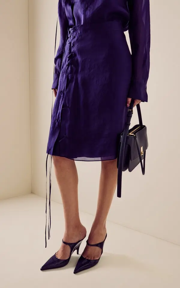 FERRAGAMO Silk-cupro Knee-length Skirt