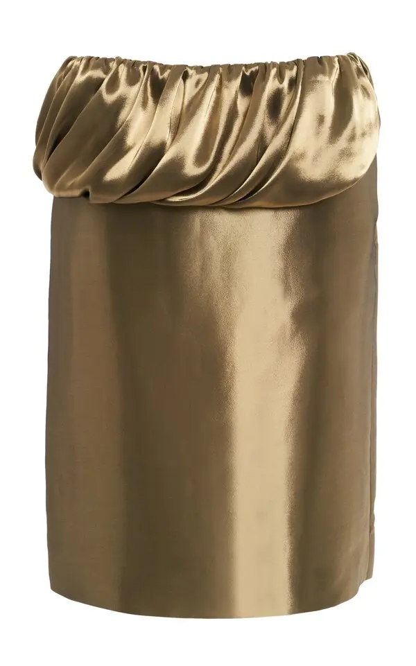 FERRAGAMO Metallic Lamé Asymmetric Knee-length Skirt - Gold
